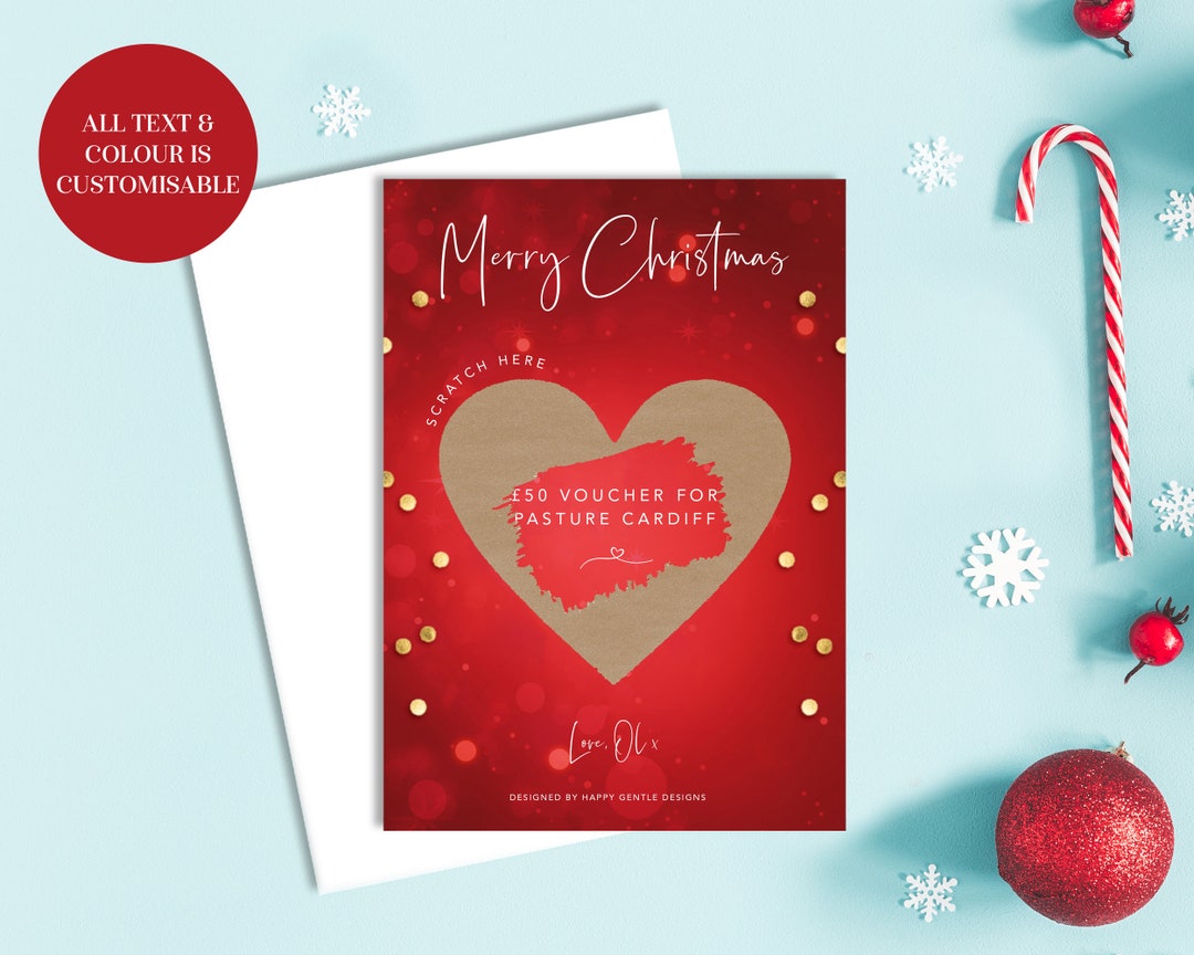 Personalised Christmas Scratch Card Custom Birthday, Anniversary Card ...