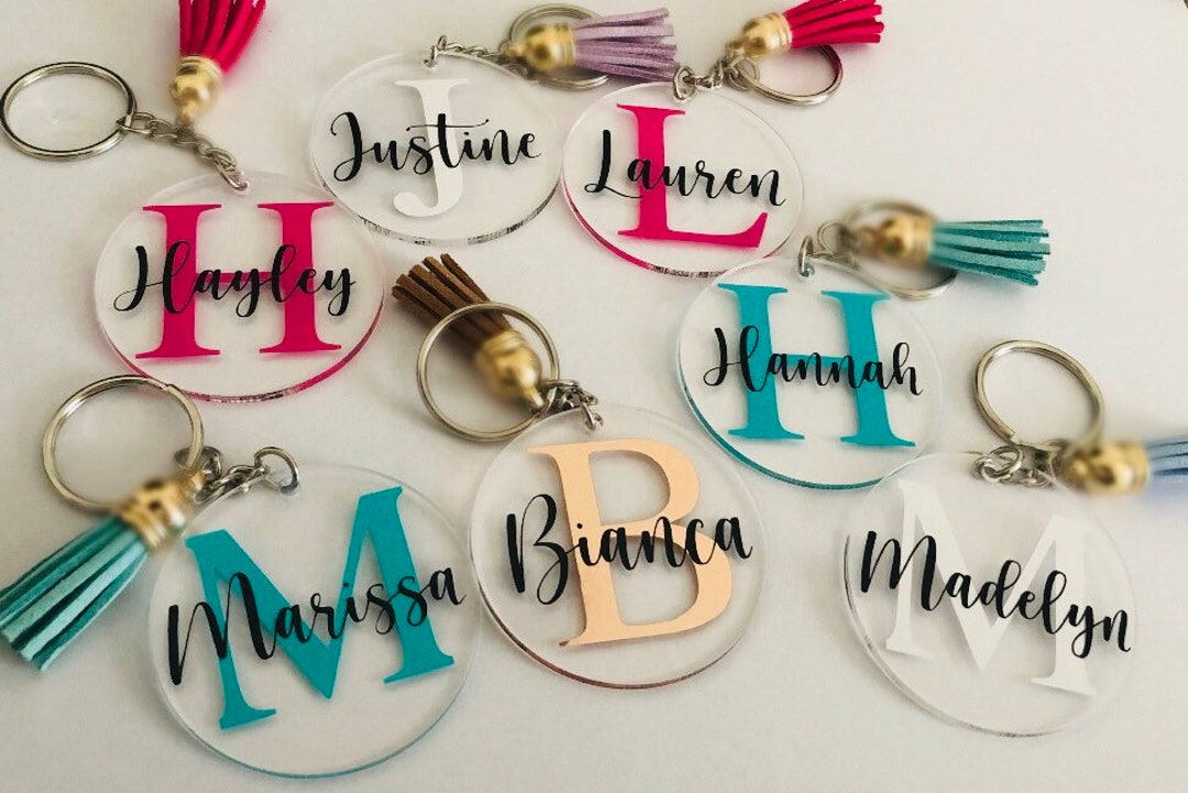 Personalised Keyring Letter / Name Custom Keyring Personalised Initial ...