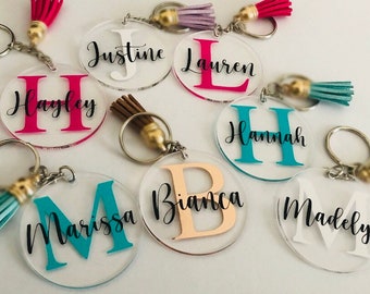 Personalised Keyring Letter / Name Custom Keyring Personalised Initial ...