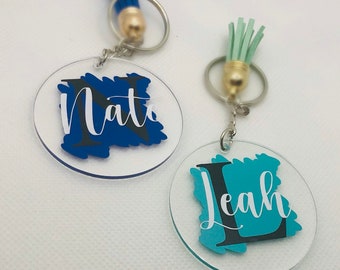 Personalised Keyring Letter / Name Custom Keyring Personalised Initial ...