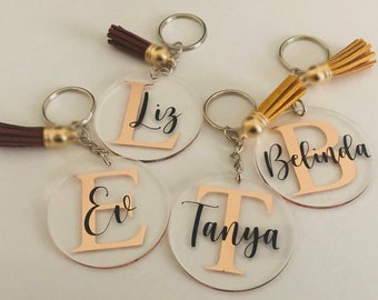 Personalised Keyring Letter / Name Custom Keyring Personalised Initial ...