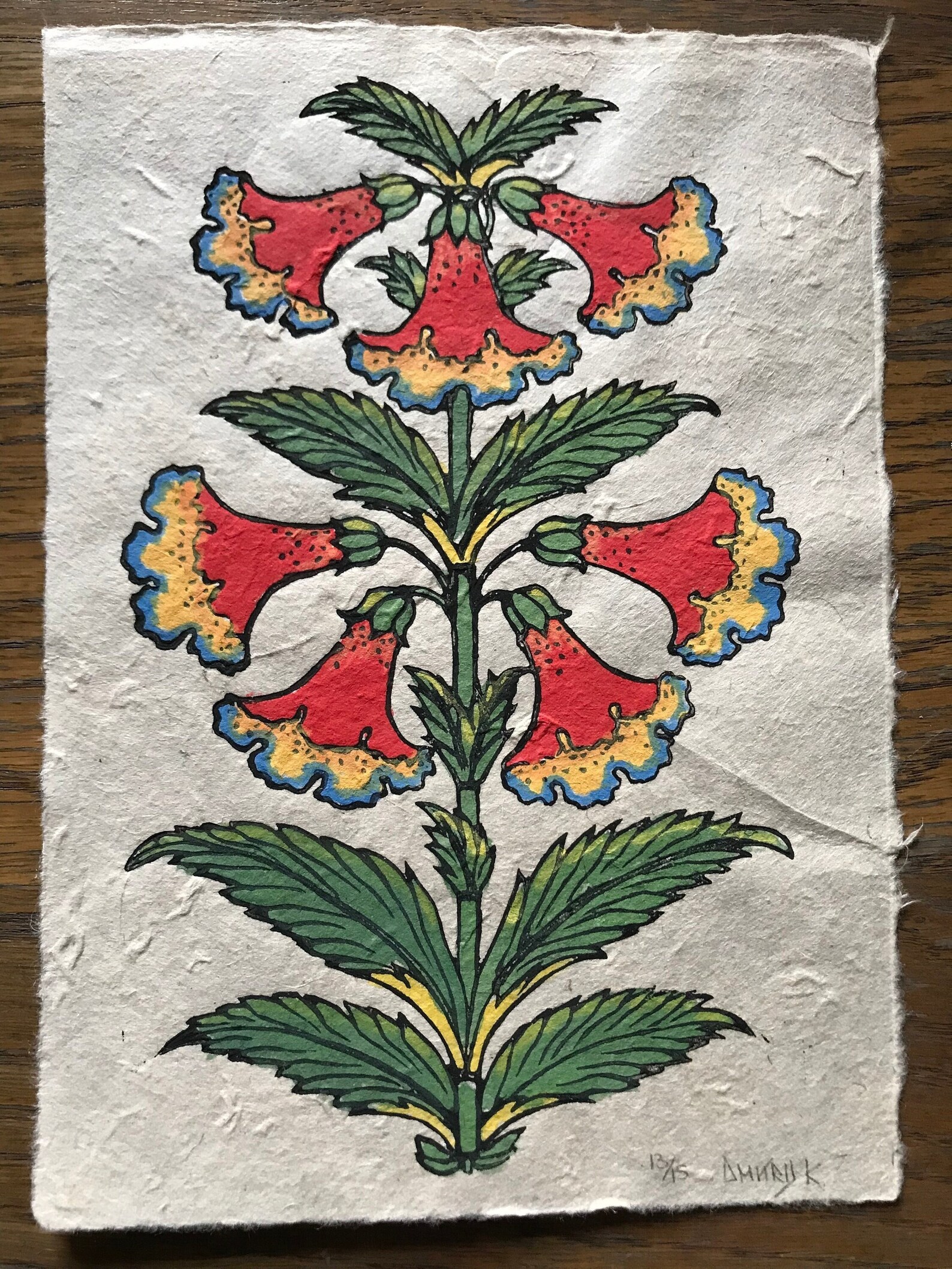 Handmade Linocut Flower Print Part 3 Wall Art Home Decor - Etsy