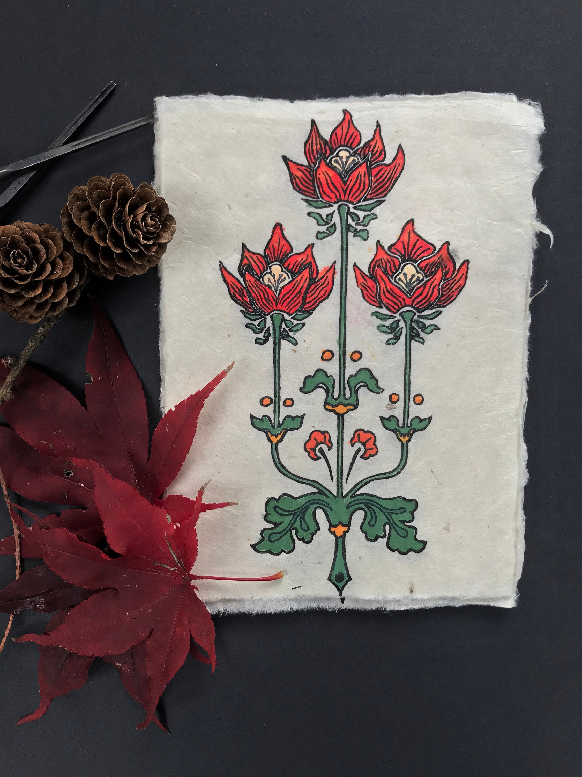 Handmade Linocut Flower Print Part 1 - Etsy