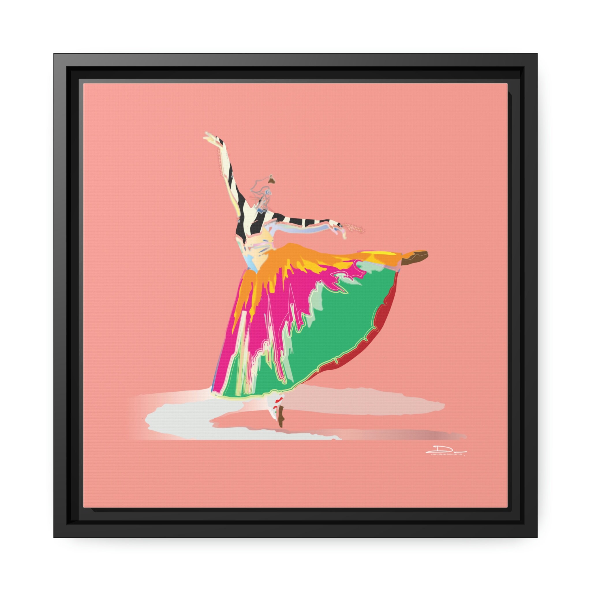 Ballet Dancer on Canvas rose Background X Black Frame - Etsy