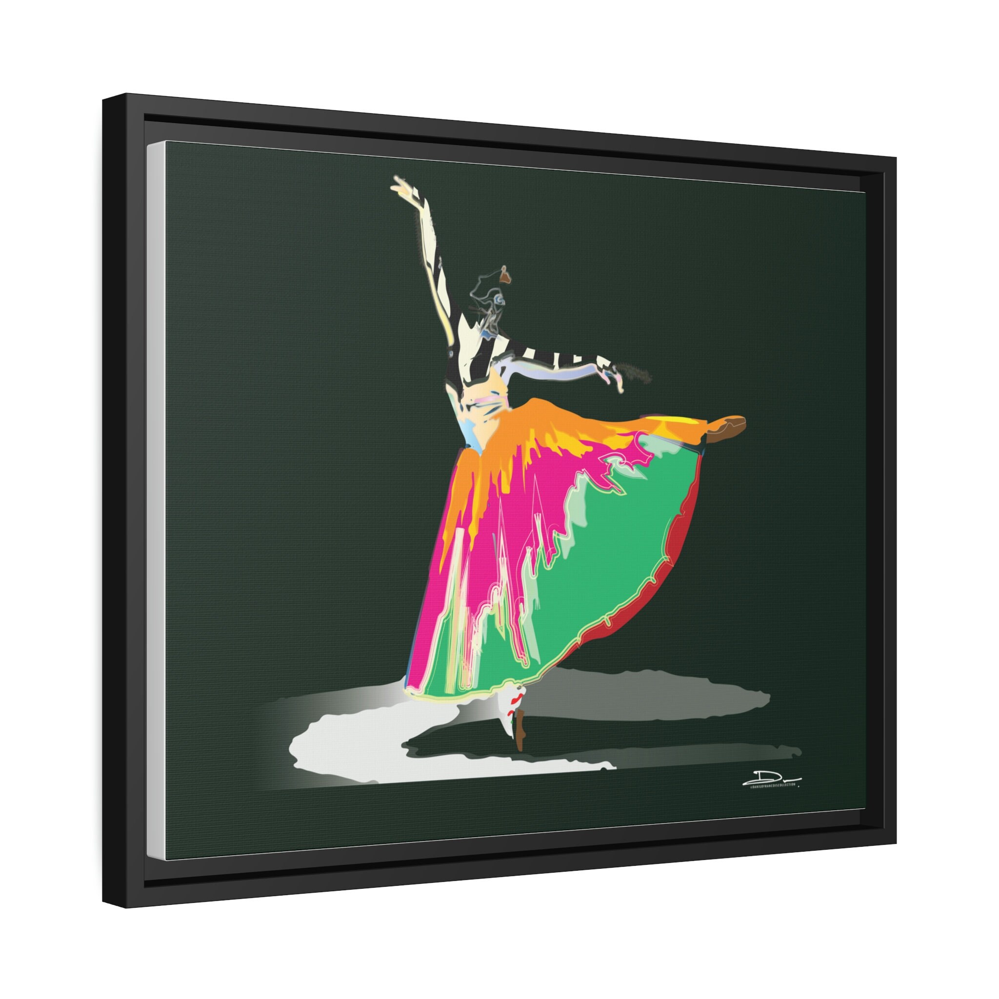 Ballet Dancer on Canvas green Background X Black Frame - Etsy