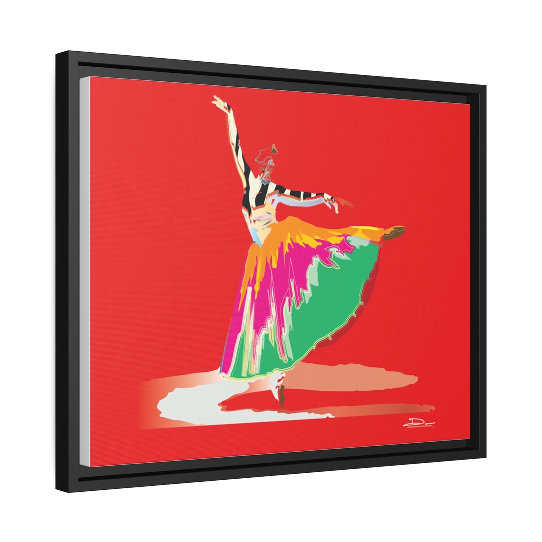 Ballet Dancer on Canvas red Background X Black Frame - Etsy