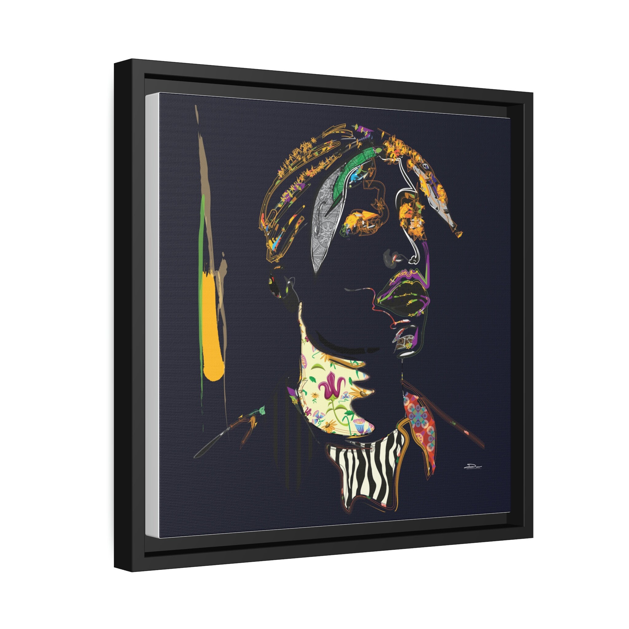 Tupac on Canvas blue Background X Black Frame - Etsy