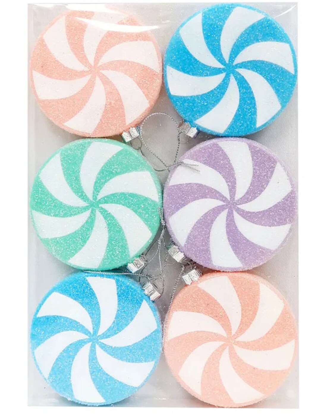 6-count Candy Disk Ornaments Candy Ornaments Vintage - Etsy