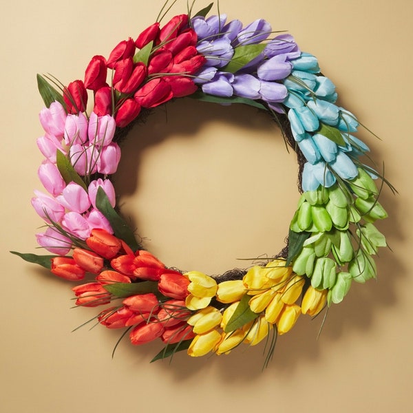 Rainbow Wreath - Etsy