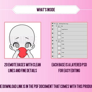 20 Chibi Emote Base Pack: DIY Template for Twitch, Discord, Youtube ...