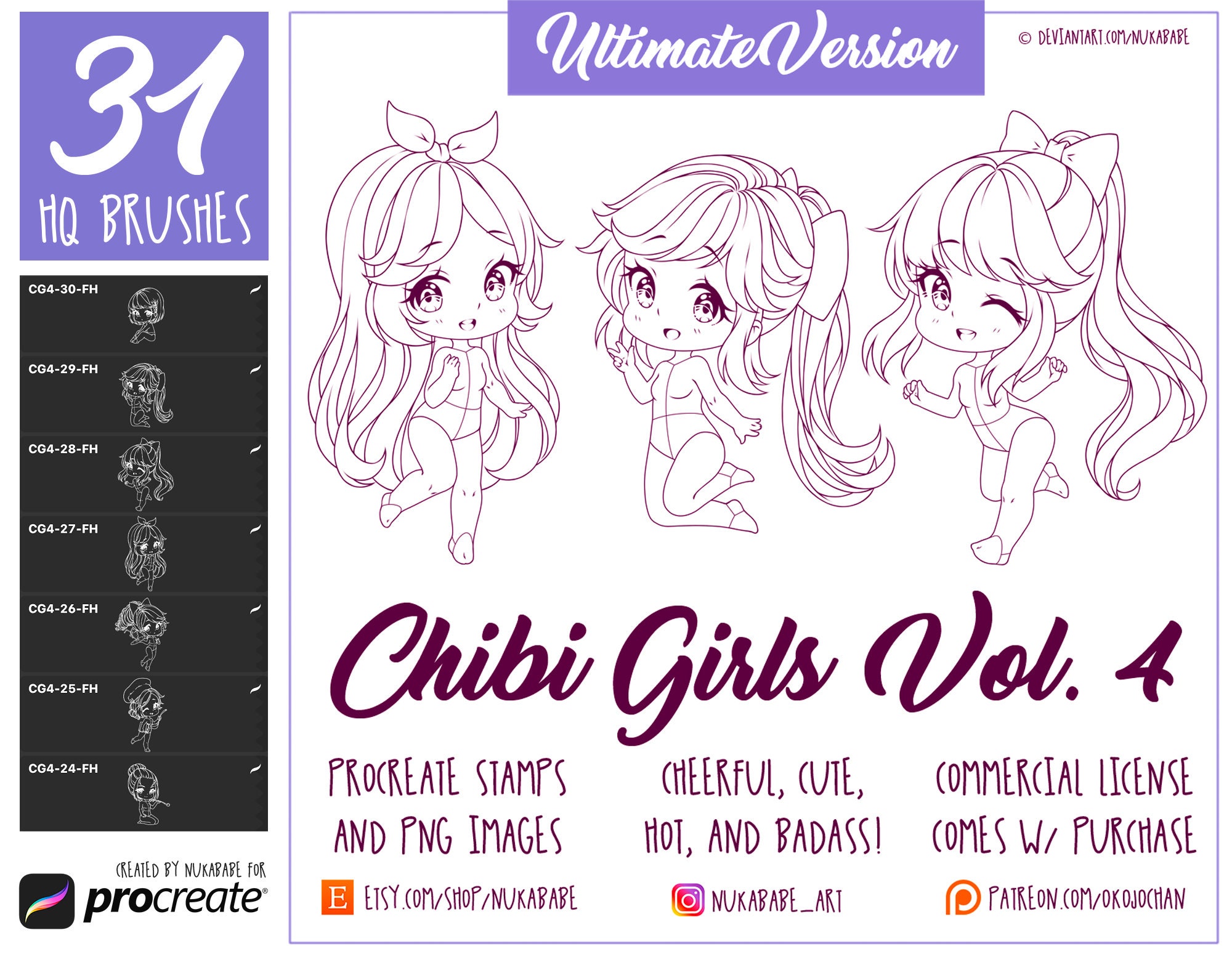 Chibi Girl Poses: Procreate Stamps, Anime Brushes (ultimate Version) - Etsy