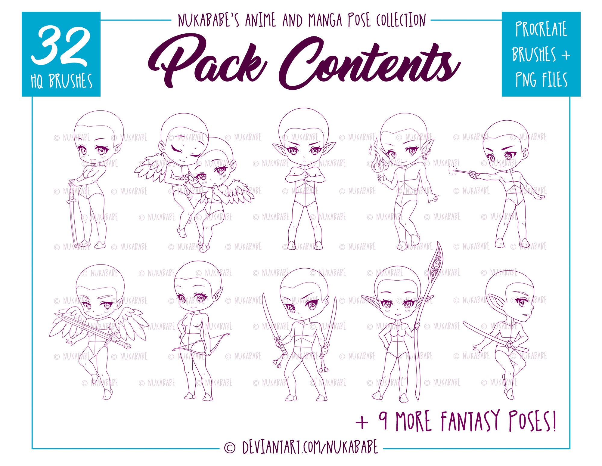 Procreate Body Poses Stamps Procreate Fantasy Body Guide - Etsy