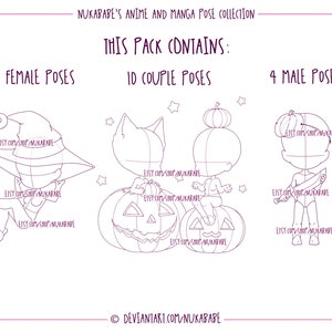 Procreate Halloween Stamps, Halloween Brushes Procreate, Chibi Base ...