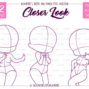 Female Figures Stamps Brushes for Procreate, Guide Brushes, Chibi Base ...