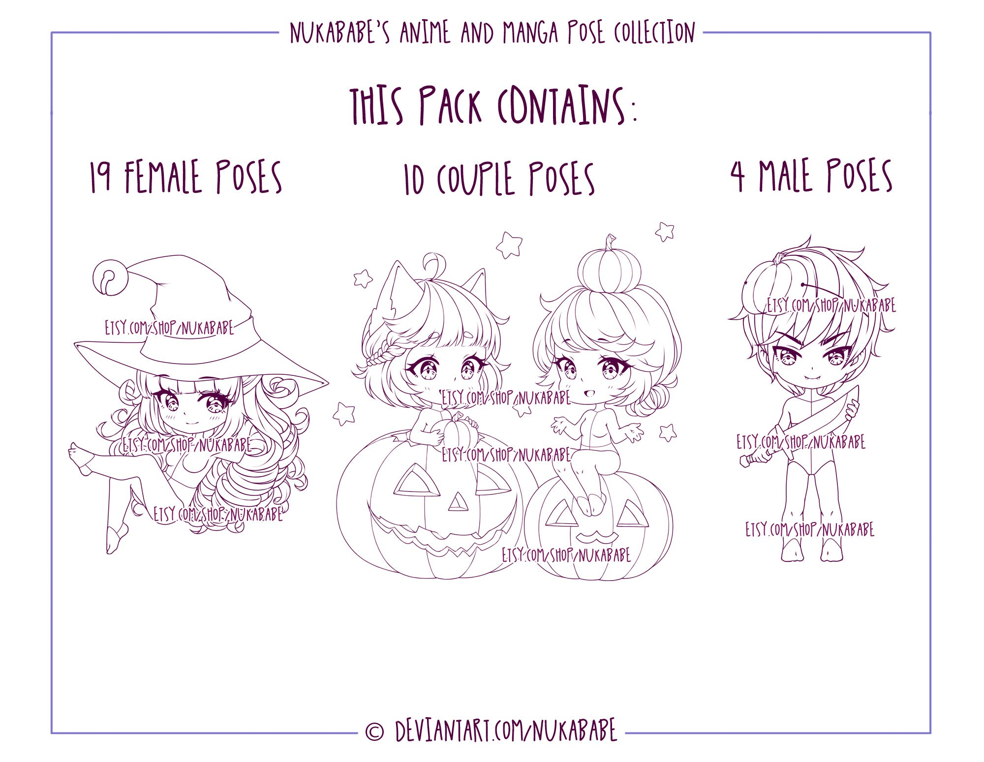 Halloween Stamps Procreate Halloween Procreate Brushes Chibi - Etsy