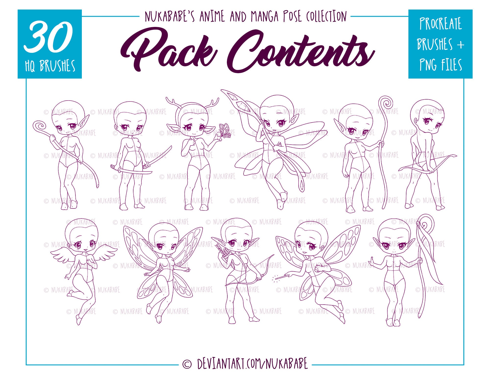 Chibi Procreate Brush Set Body Stamps for Procreate Drawing - Etsy