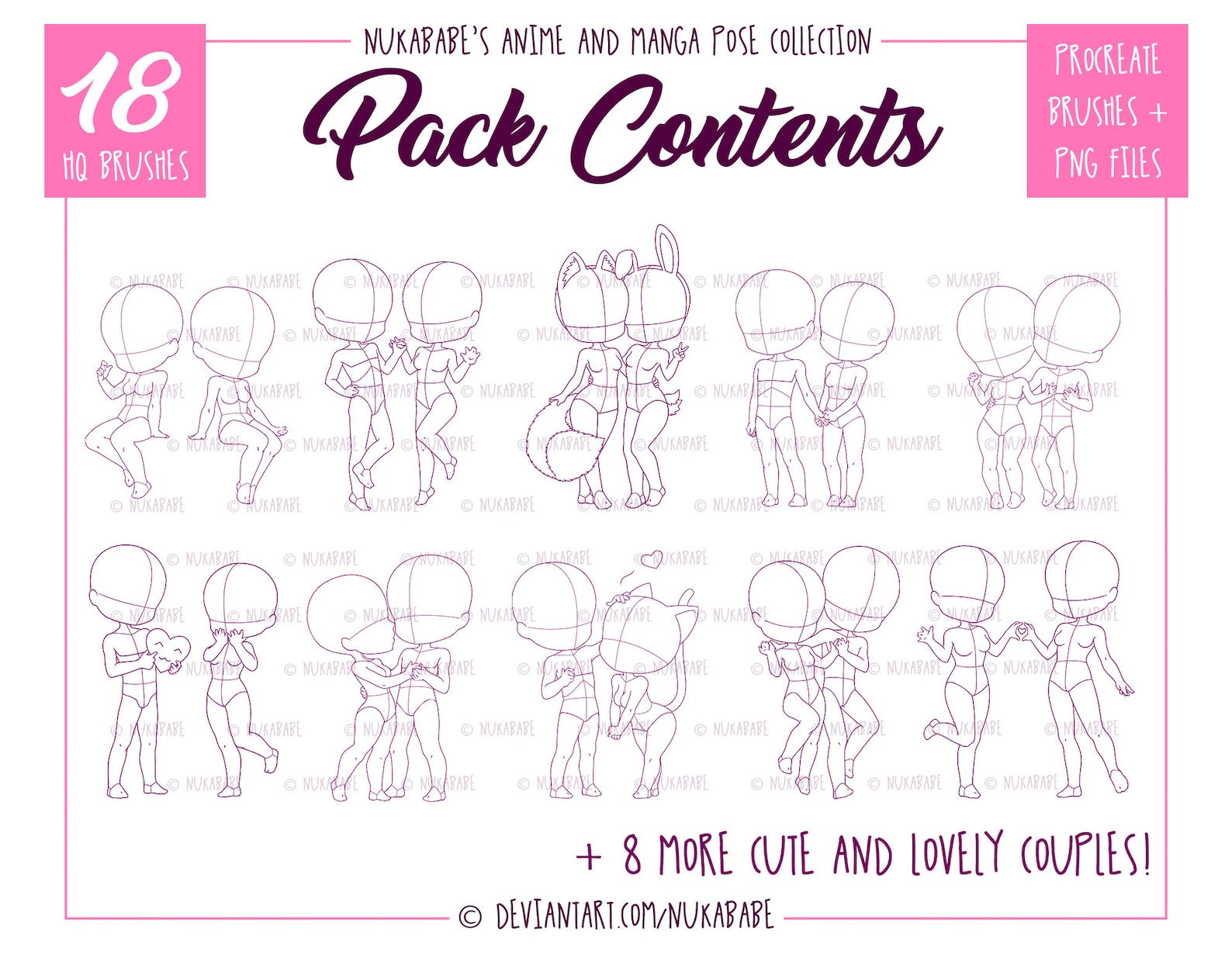 Procreate Chibi Couple Poses Stamps: Valentine's Day Drawing (PNG) - Etsy