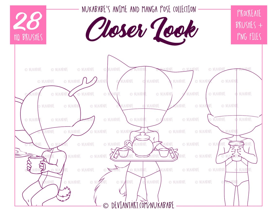 Procreate Poses Chibi Poses Procreate Cozy Character - Etsy