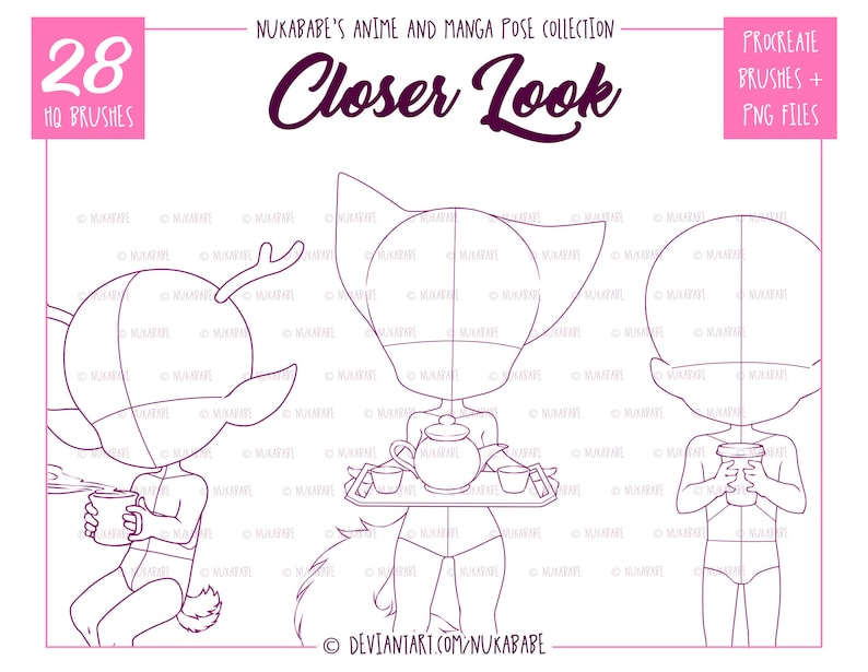 Procreate Poses Chibi Poses Procreate Cozy Character - Etsy