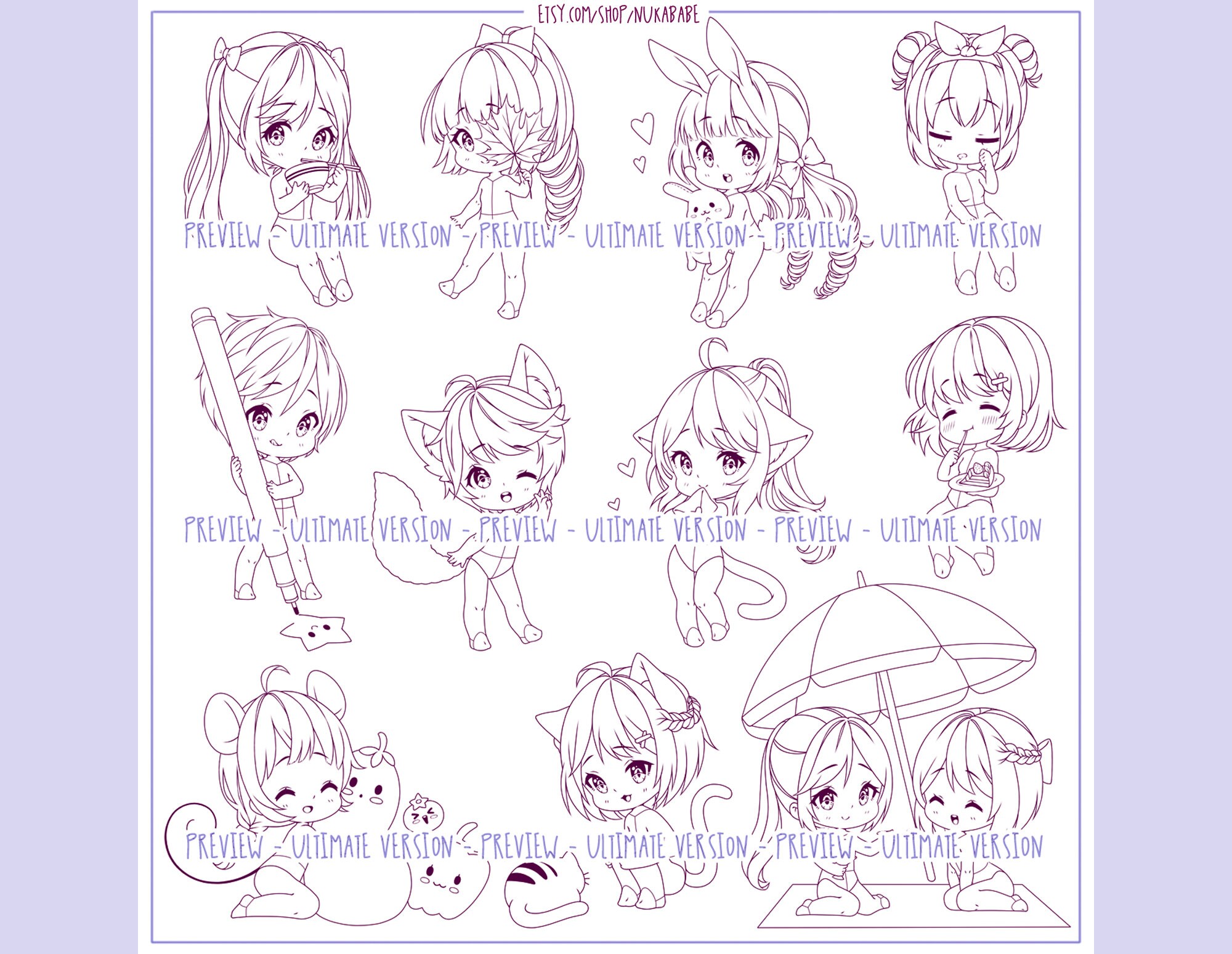 25 Procreate Chibi Poses Chibi Figure Emote Base Chibi - Etsy Hong Kong