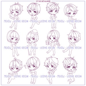 81 Procreate Chibi Stamps, Emote Base, Chibi Template, Chibi Base ...