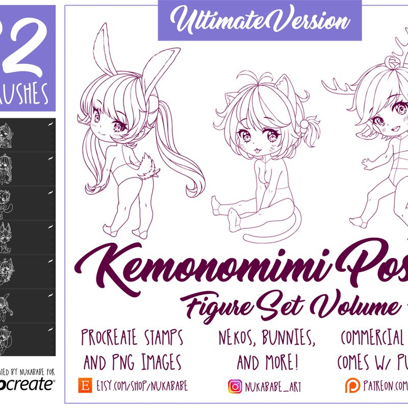 Procreate Chibi Stamps - Etsy