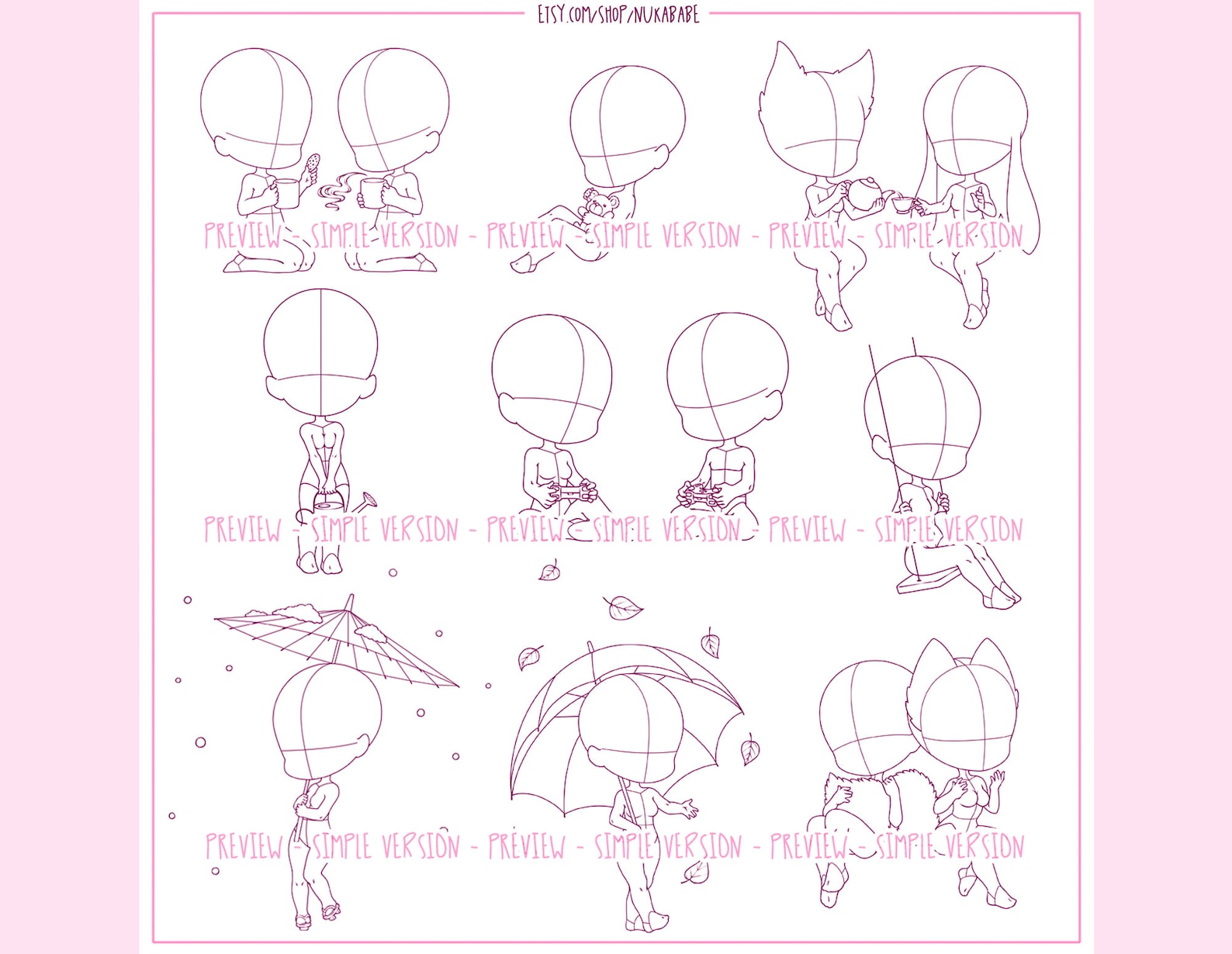 Chibi Procreate Stamp Procreate Character Stamp Chibi Base - Etsy