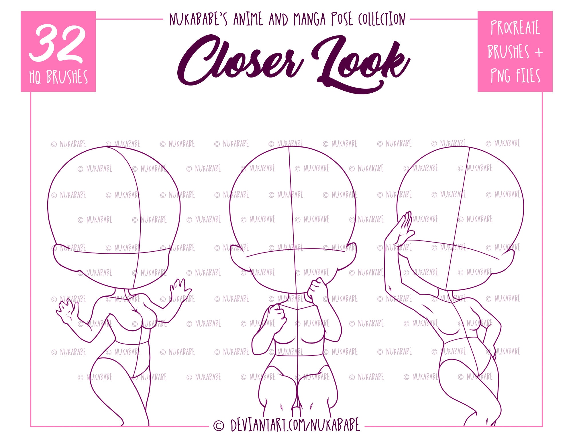 Procreate Chibi Base Chibi Pose Anime Chibi Stamp Guide - Etsy