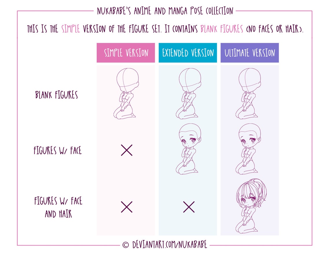 Procreate Chibi Base Chibi Pose Anime Chibi Stamp Guide Etsy 