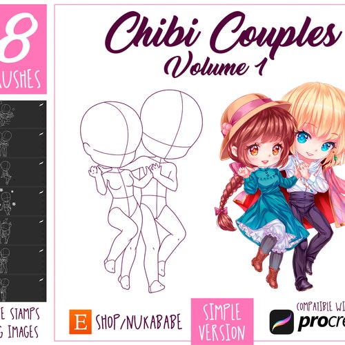 Procreate Chibi Brushes Male Body Poses PNG Chibi Stamps - Etsy Canada