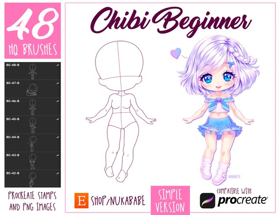 Chibi Beginner Procreate Brush Set Body Stamps for Procreate - Etsy UK
