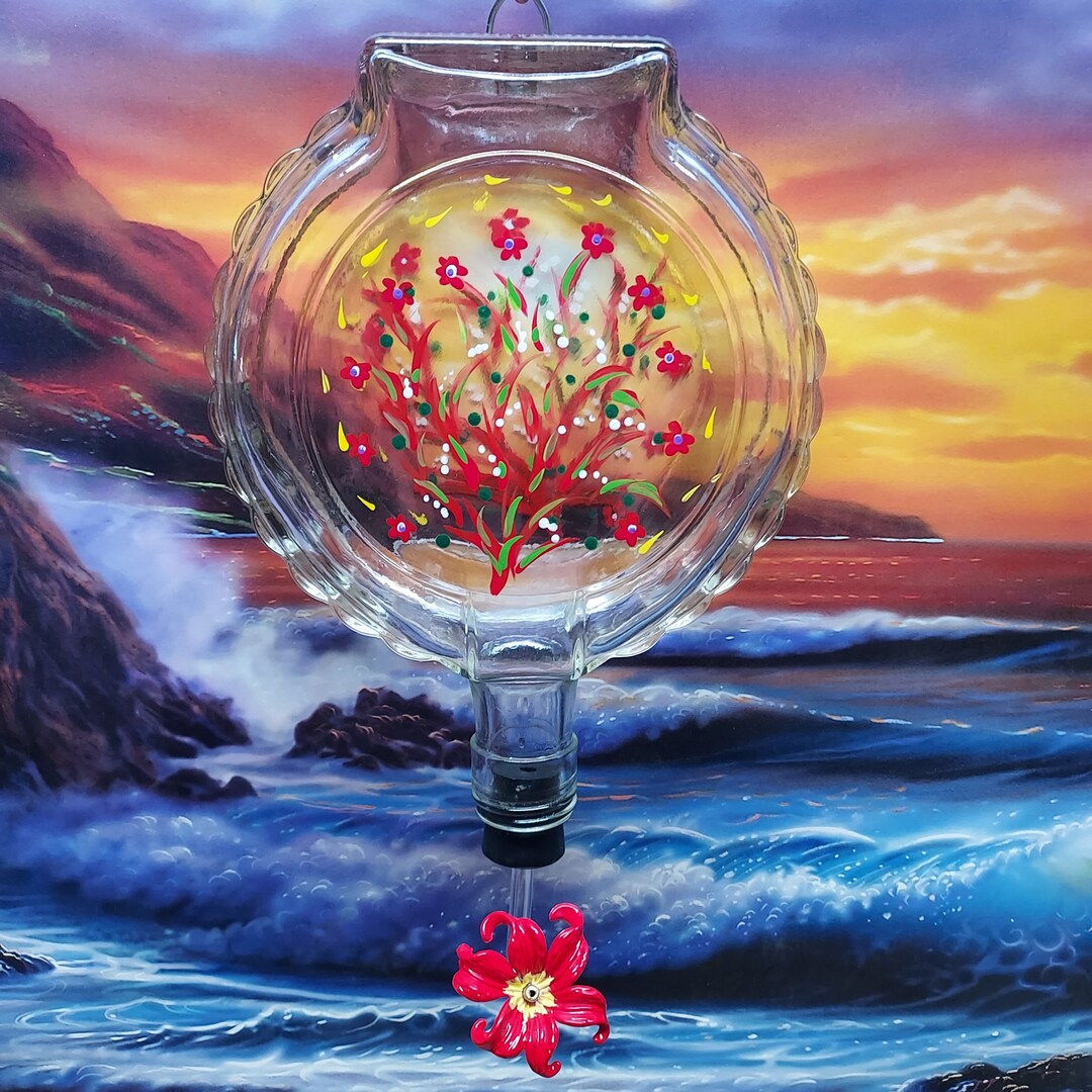 Glass Bottle Hummingbird Feeder Elli - Etsy