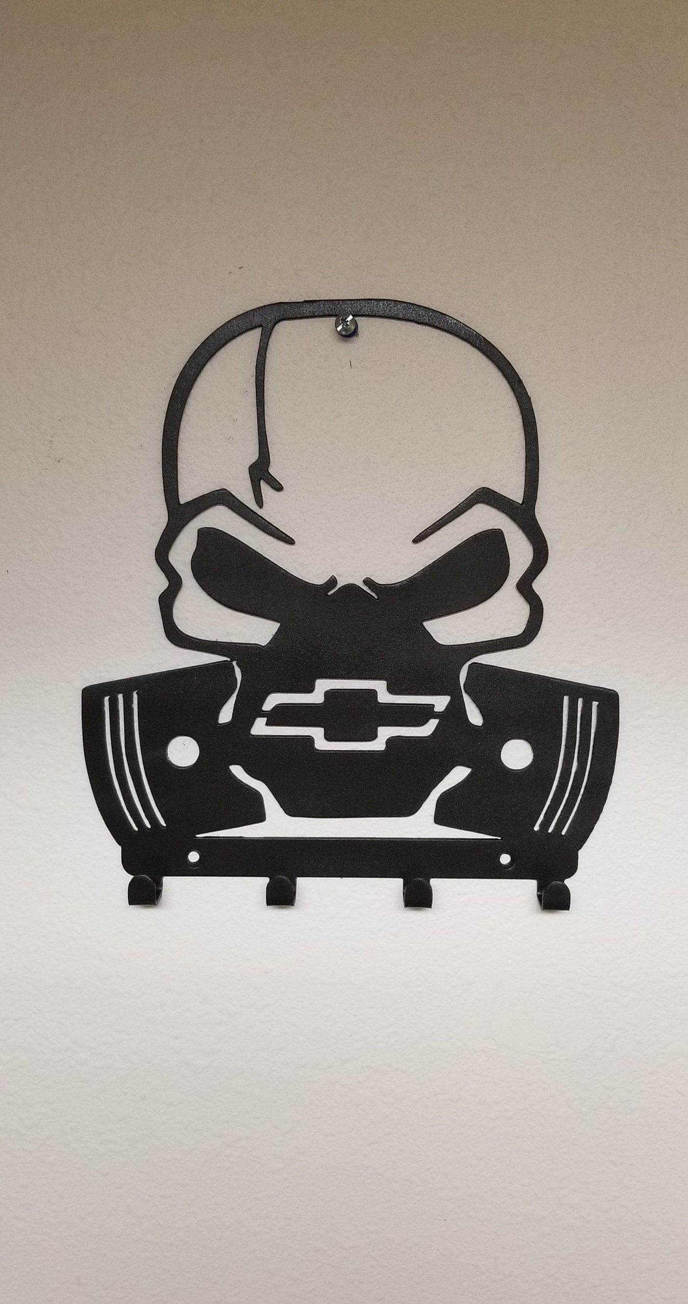 Chevrolet Skull Key Rack, Plasma Cut Metal Key Holder - Etsy