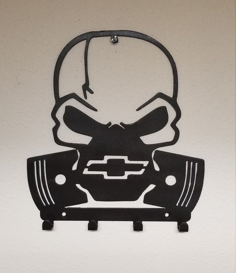 Chevrolet Skull Key Rack, Plasma Cut Metal Key Holder - Etsy