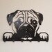 Pug Dog Leash Rack, Key Holder, Hooks Pug Gifts - Etsy