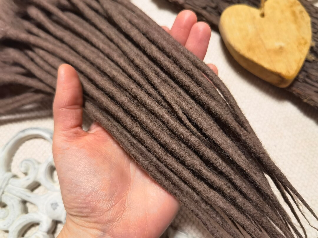 30-80 Cm DE SE Accent Wool Dreads Extensions Fake Dreadlocks ash Brown ...