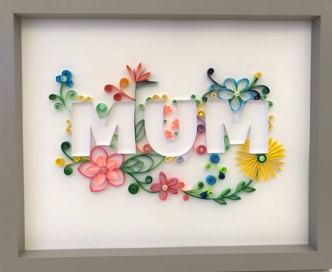 Quilled Art MUM/MOM Framed Gift, Mother’s Day Gift. Tropical Flowers - Etsy