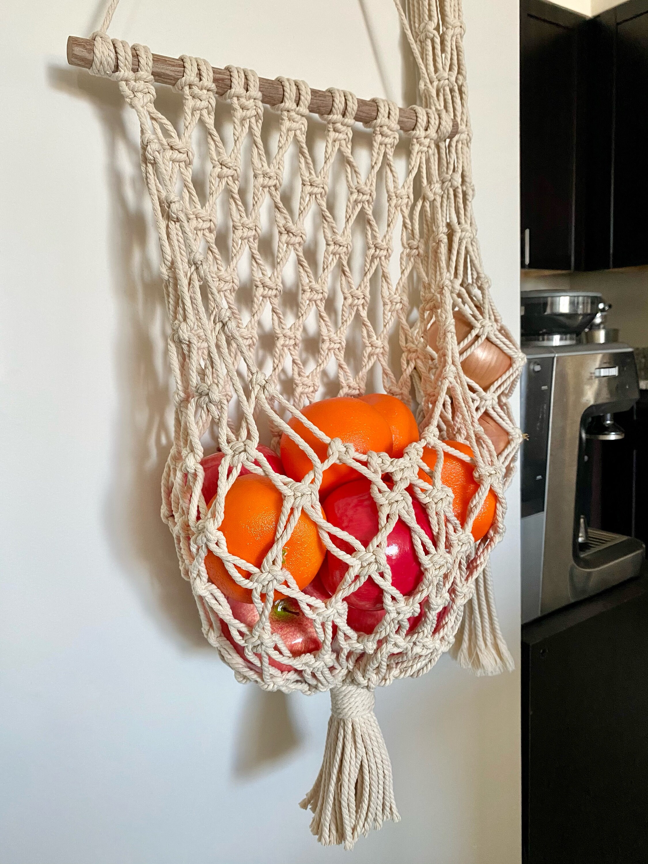Macrame Storage Basket Wall Hanging Fruit & Vegetable Hanging | Etsy