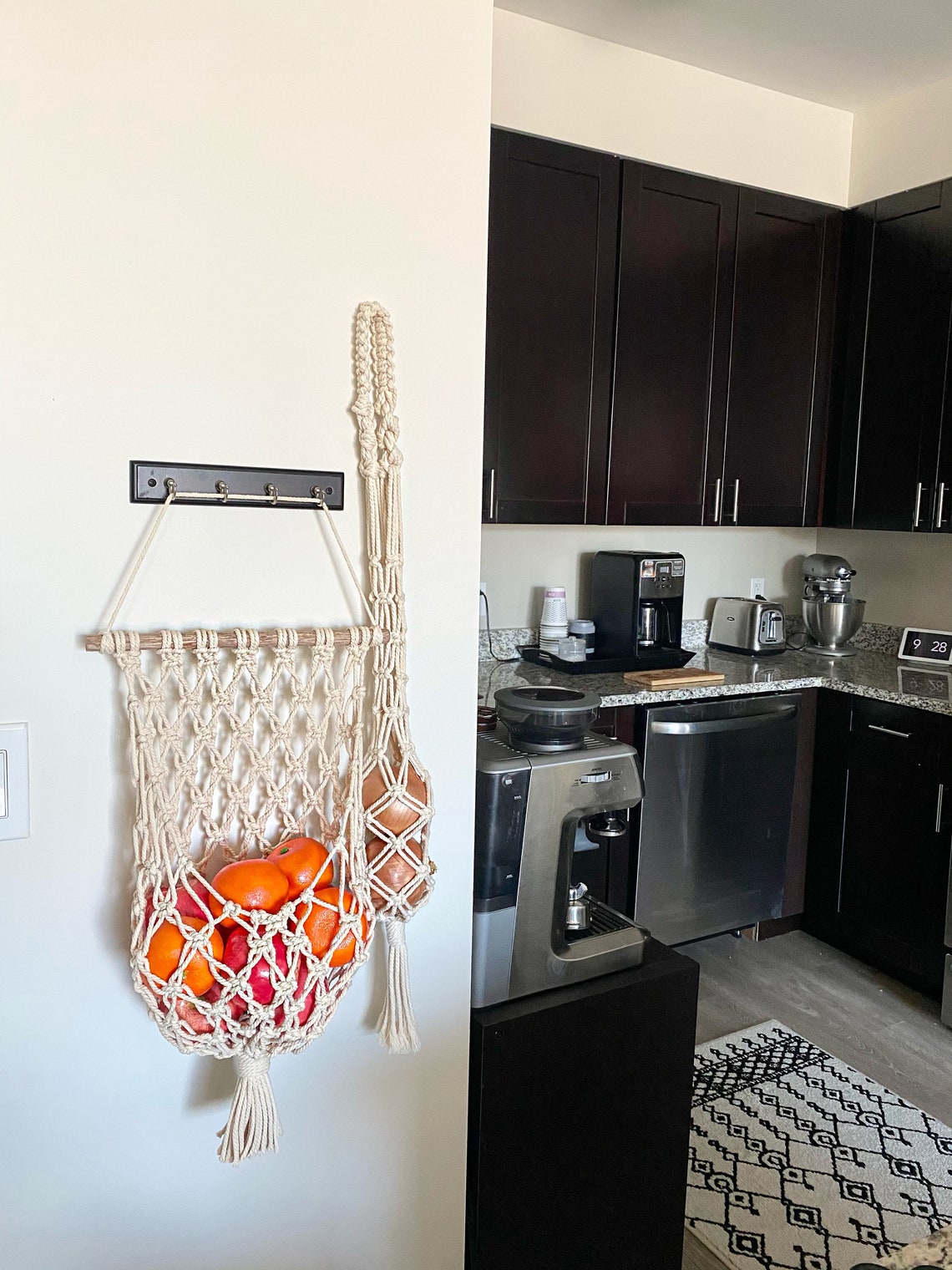 Macrame Storage Basket Wall Hanging Fruit & Vegetable Hanging | Etsy