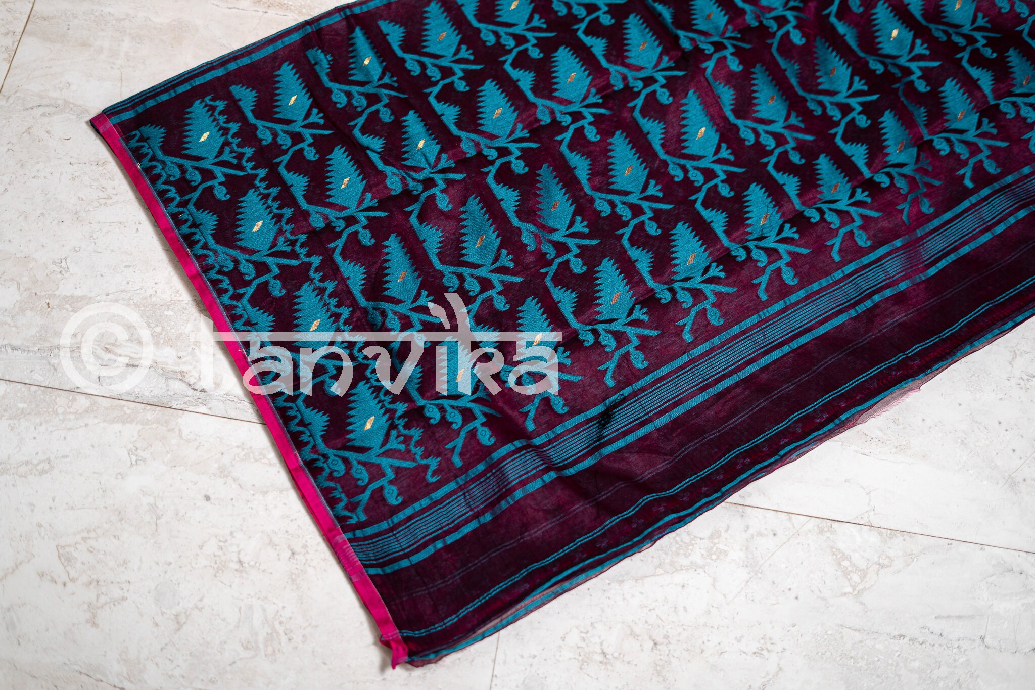 Unique Jamdani Saree with intricate geometric pattern Jamdani - Etsy 日本