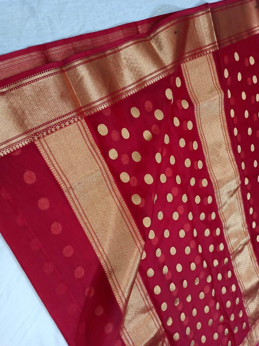 Sridevi Replica Red Chanderi Silk Saree Bollywood Handloom - Etsy