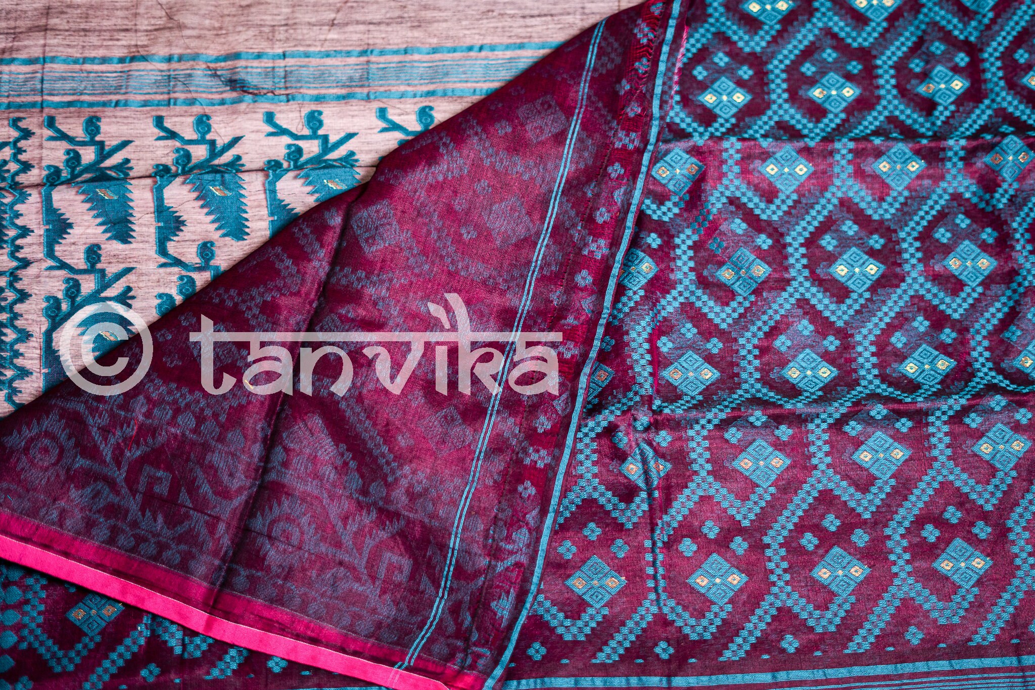 Unique Jamdani Saree with intricate geometric pattern Jamdani - Etsy 日本