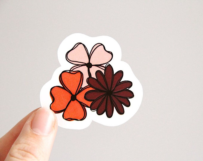 Floral Sticker, Neutral Colored Sticker, Glossy Sticker, Laptop Sticker ...