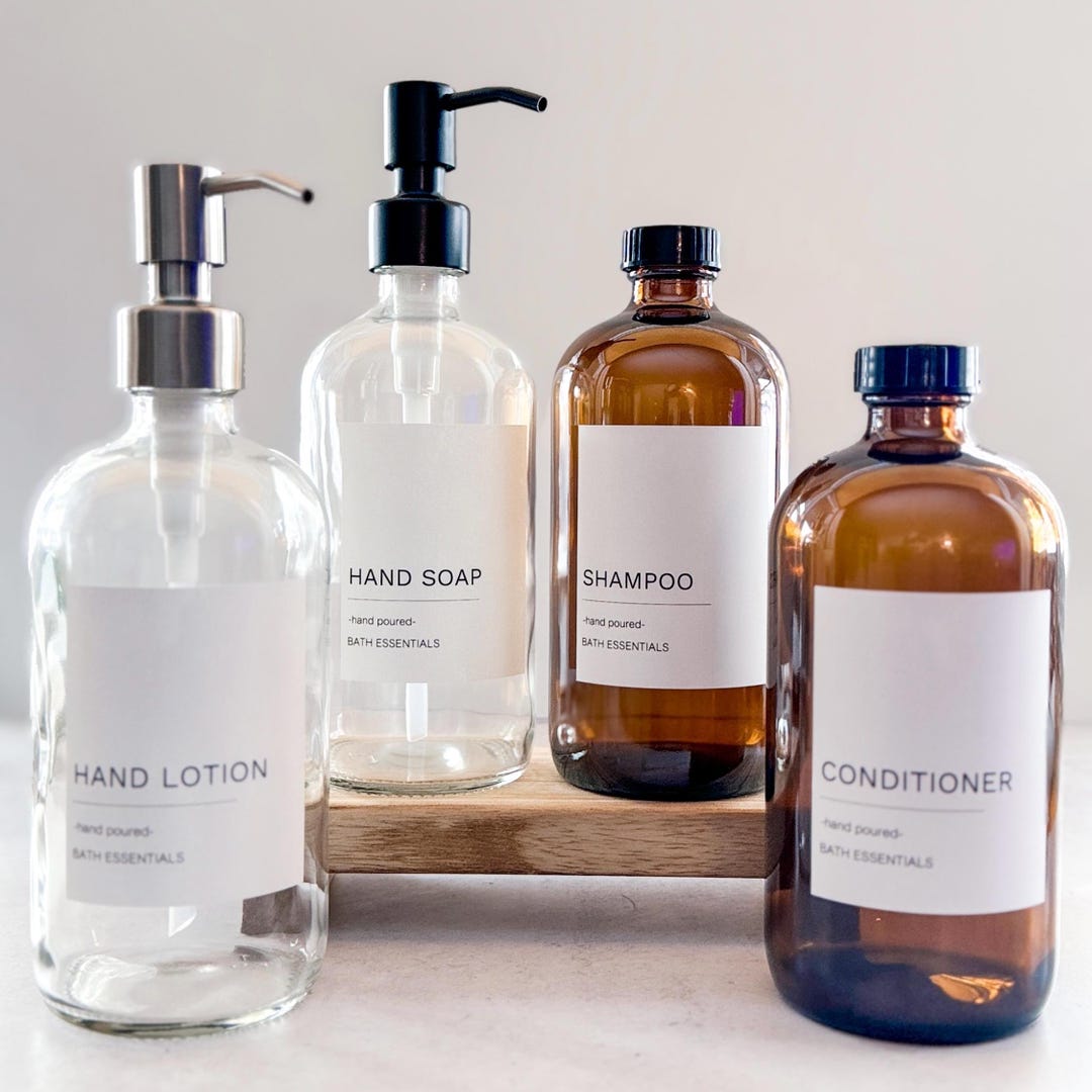 Modern Minimalist Shampoo, Conditioner and Body Wash Labels ...