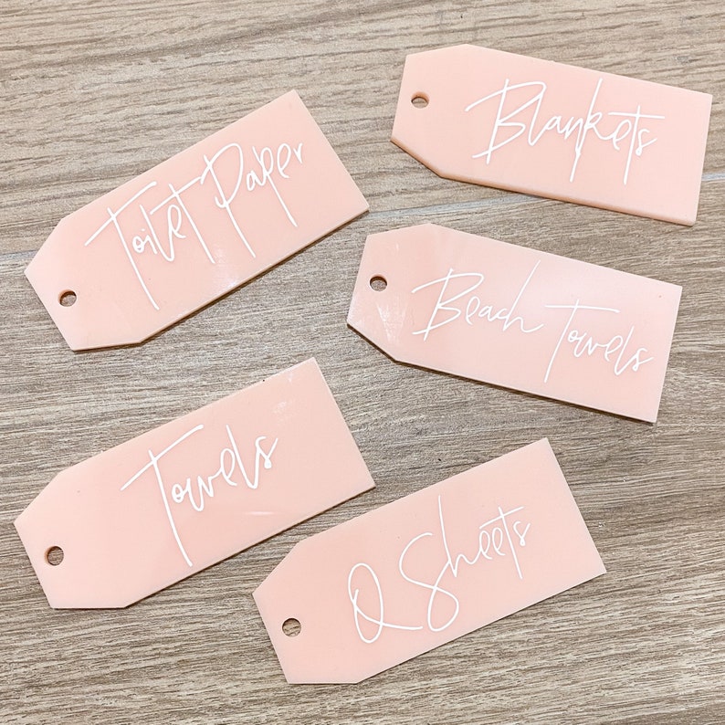 Custom Acrylic Tags with Label Organisation Labels for Linen | Etsy