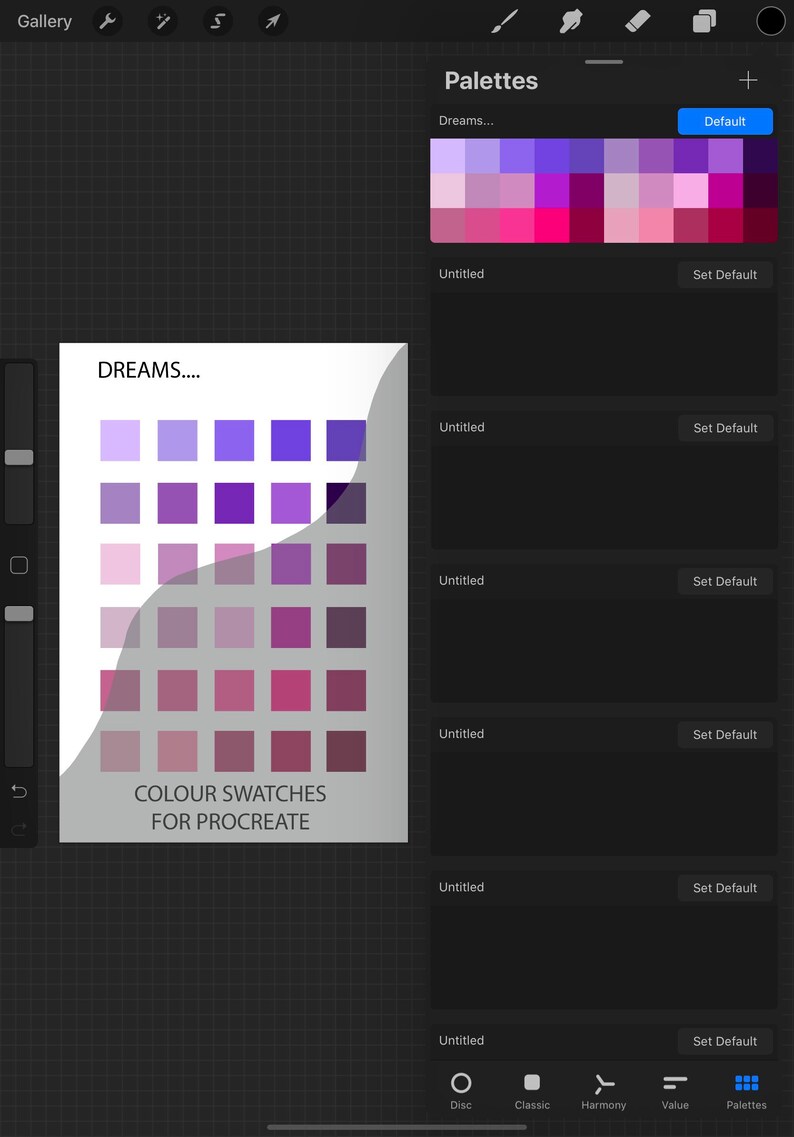 Dreams Procreate Colour Palette / Digital Colour Swatches / Digital ...