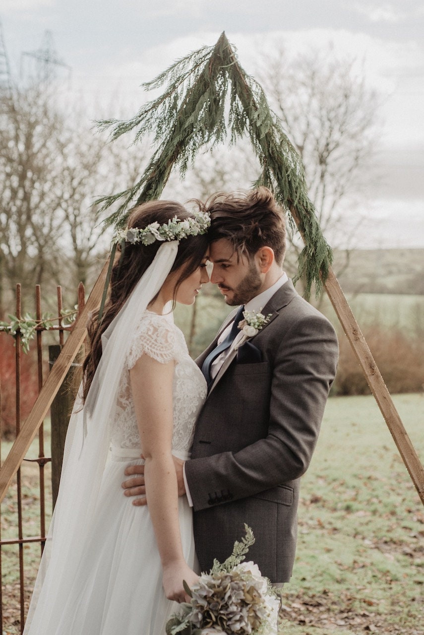 Drape Veil, Draped Cathedral Veil, Soft English Tulle Veil, Boho ...