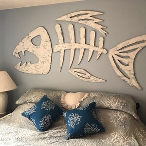 Wooden Fish Skeleton | Big Tuna | Wooden Art | Wooden Fish | Beach ...