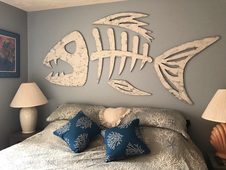 Wooden Fish Skeleton | Big Tuna | Wooden Art | Wooden Fish | Beach ...