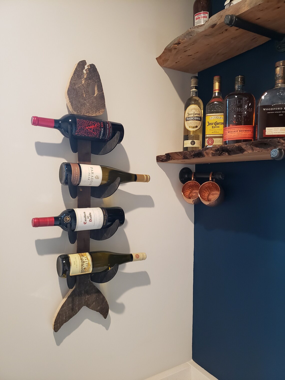 Fish Bones Wine Rack Wine Rack Art Wooden Art Fish - Etsy